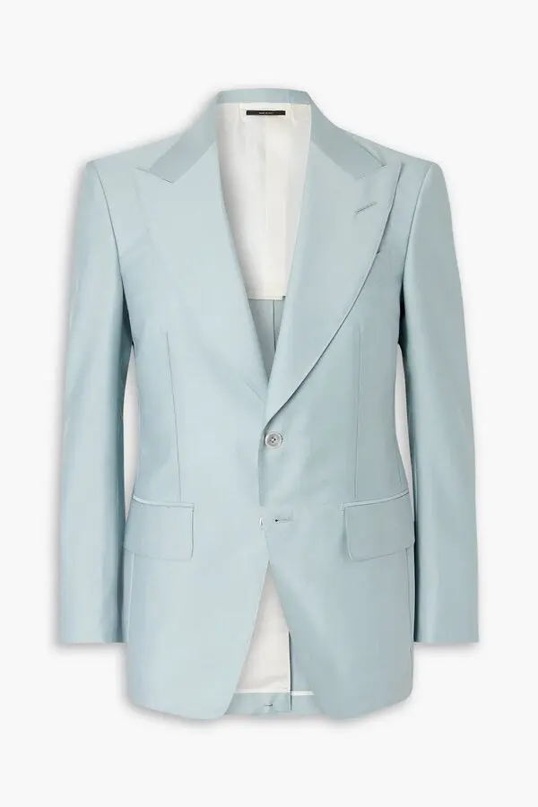 TOM FORD Atticus Wool And Silkblend Twill Suit Jacket - Sky Blue
