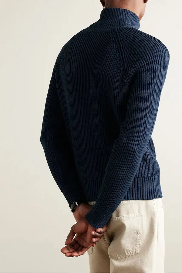TOM FORD Slim-fit Ribbed Zip-up Cardigan