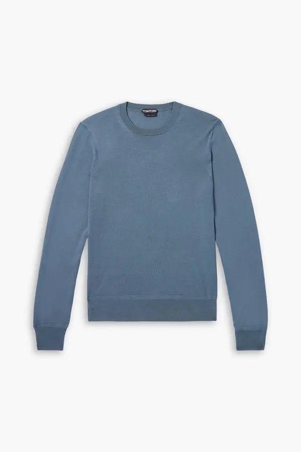 TOM FORD Cashmere And Silkblend Sweater - Slate Blue