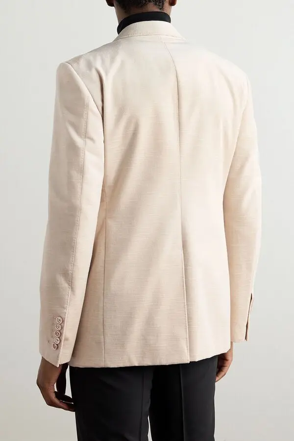 TOM FORD Shelton Slimfit Cottonvelvet Blazer - Cream