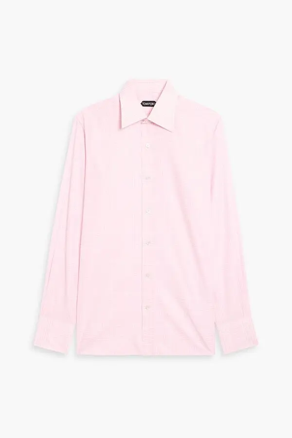 TOM FORD Checked Cotton Shirt - Pink