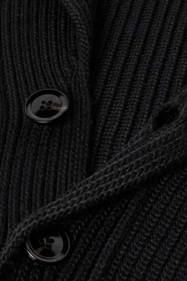 TOM FORD Shawl Collar Ribbed Silk And Wool-blend Cardigan - Black