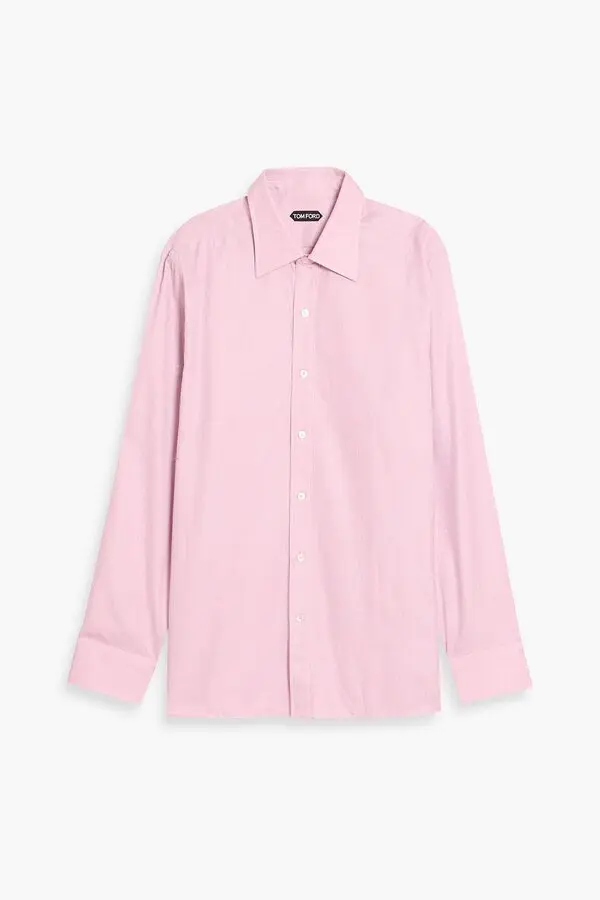 TOM FORD Checked Cotton Oxford Shirt - Pink