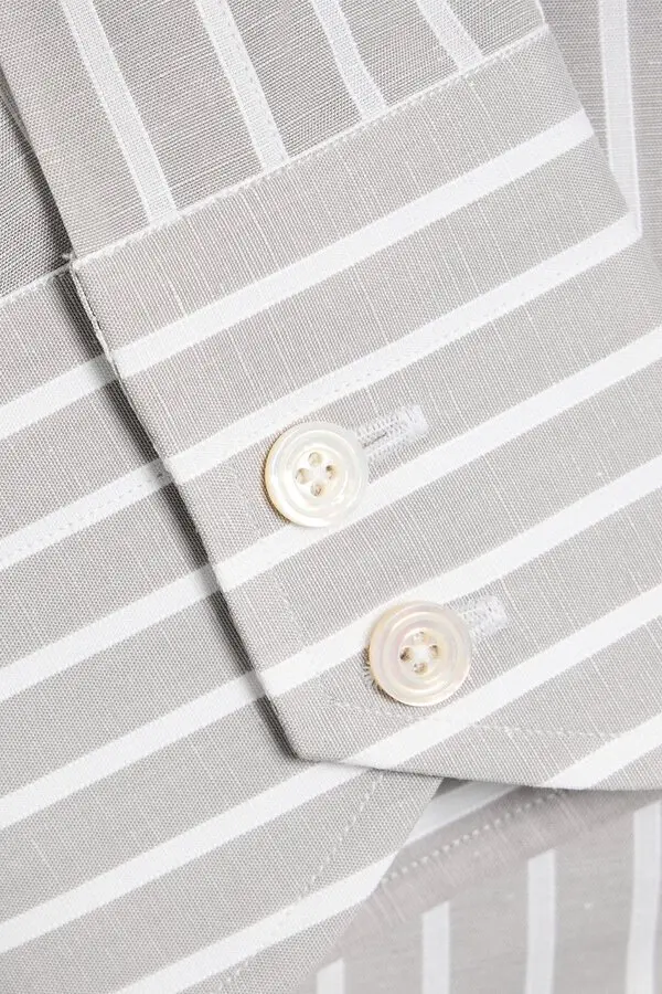 TOM FORD Striped Cotton And Linenblend Poplin Shirt