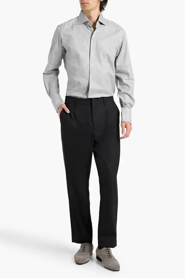 TOM FORD Prince Of Wales Checked Cottonpoplin Shirt