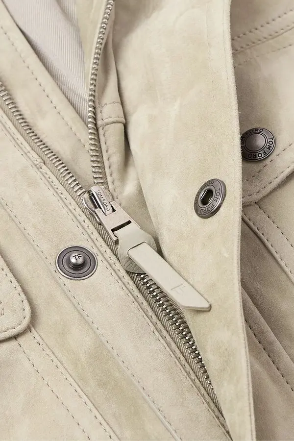 TOM FORD Suede Field Jacket With Drawstring Waist