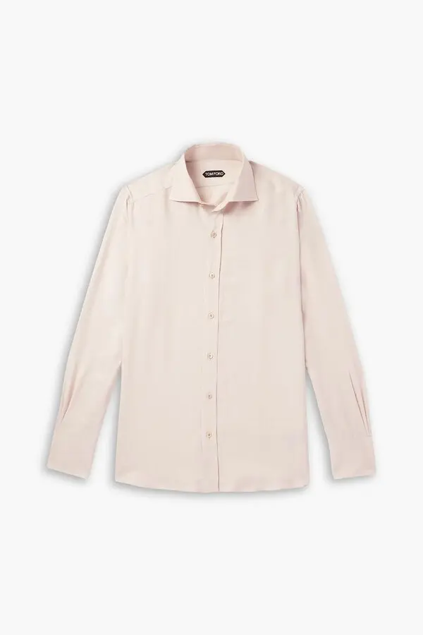 TOM FORD Slimfit Cutawaycollar Twill Shirt - Blush