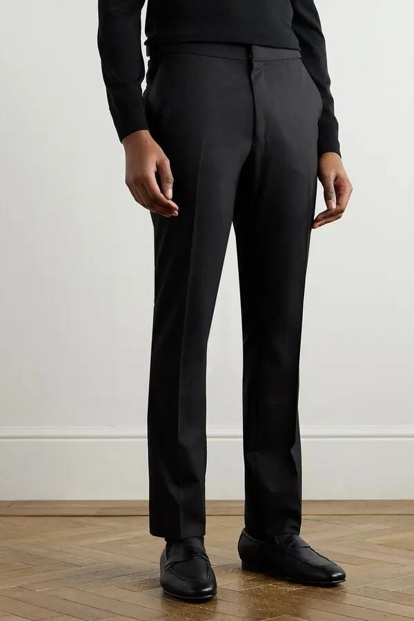 TOM FORD Slim-fit Silk And Wool-blend Trousers