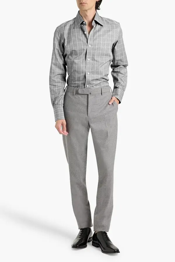 TOM FORD Prince Of Wales Checked Cottonpoplin Shirt