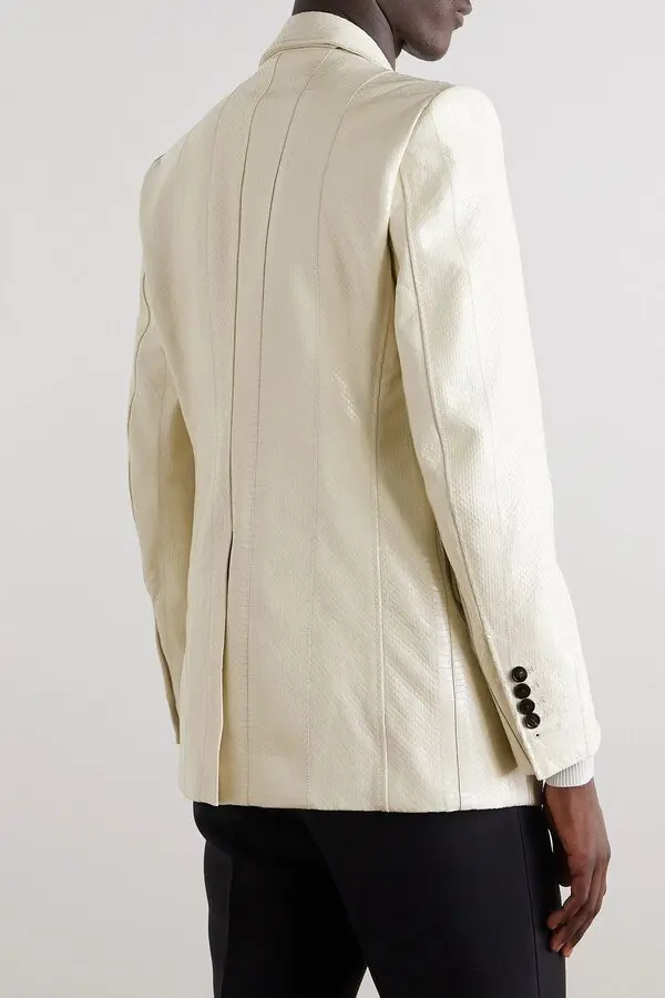 TOM FORD Slimfit Snakeeffect Leather Blazer
