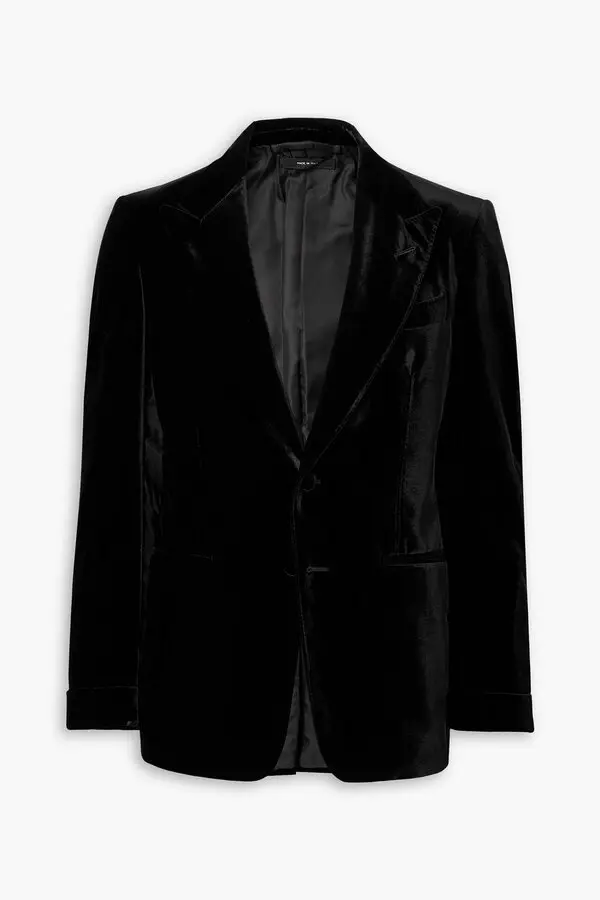 TOM FORD Shelton Velvet Tuxedo Jacket - Black