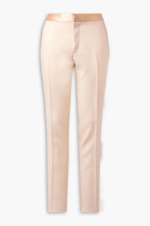 TOM FORD Tapered Satintrimmed Wool And Silkblend Twill Tuxedo Pants - Pastel Orange