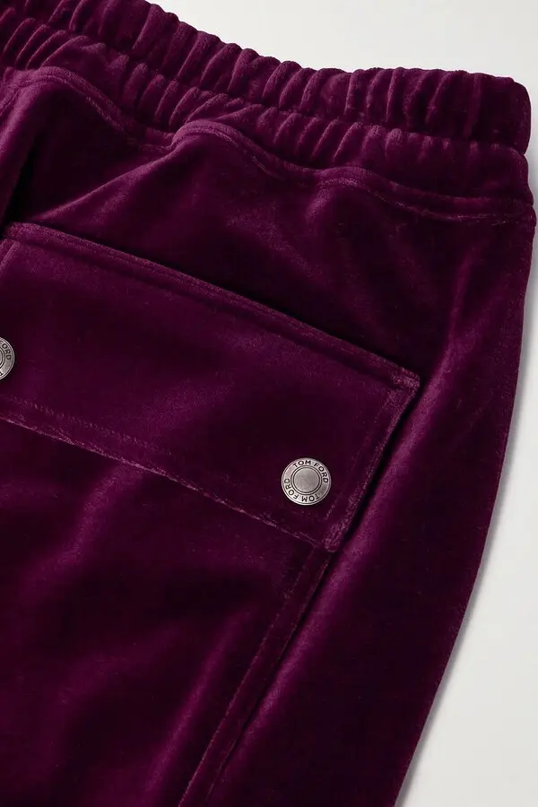 TOM FORD Straightleg Cottonblend Velour Track Pants