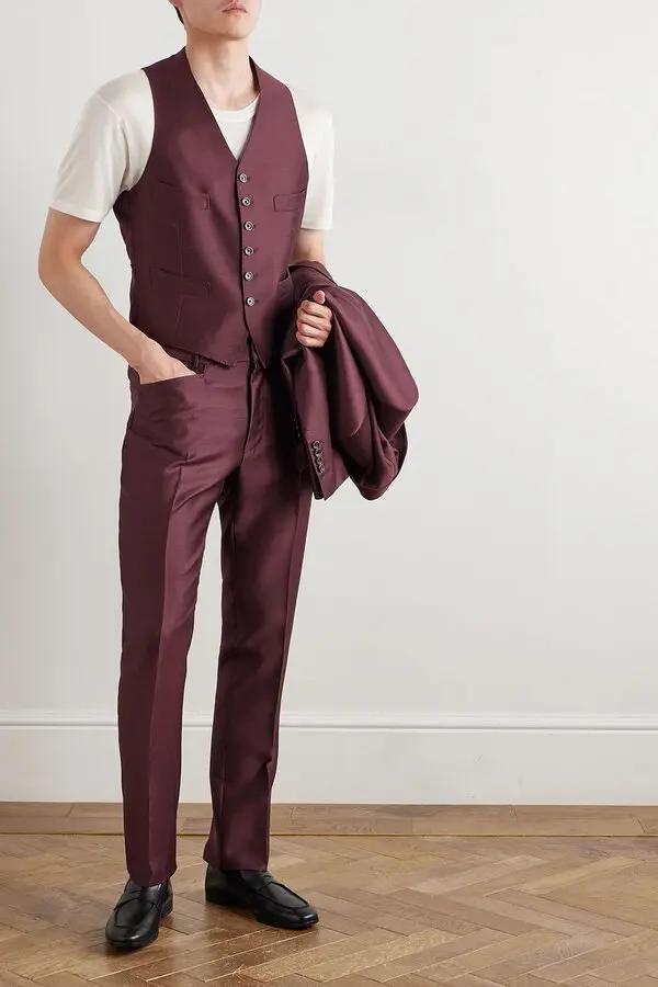 TOM FORD Dylan Vest In Wool, Mohair, And Silk-blend Twill