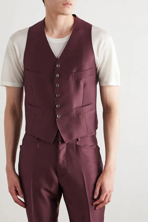 TOM FORD Dylan Vest In Wool, Mohair, And Silk-blend Twill
