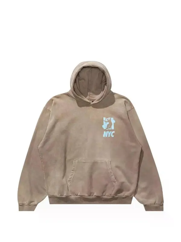 UNDEFEATED X Union Logo Print Hoodie - Brown