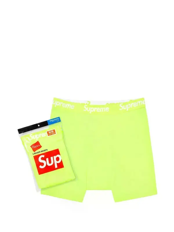 Supreme X Hanes Logo-waistband Boxers - Yellow