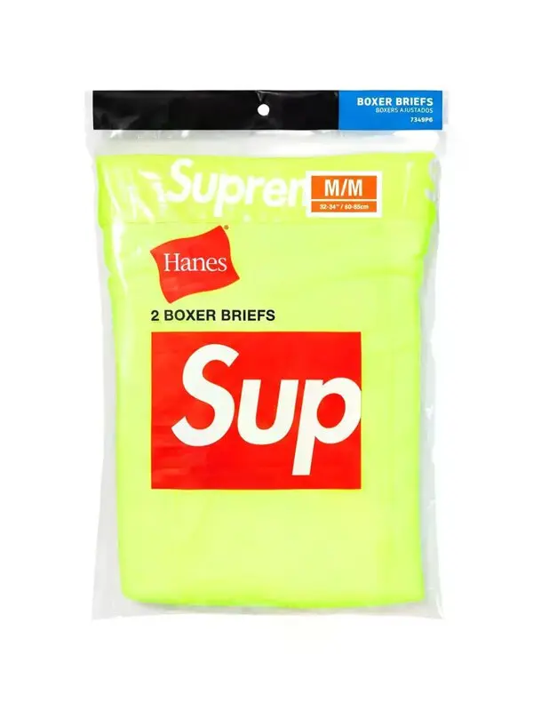 Supreme X Hanes Logo-waistband Boxers - Yellow