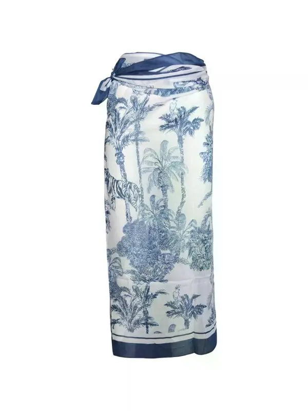 MC2 SAINT BARTH Tropical-print Pareo - White