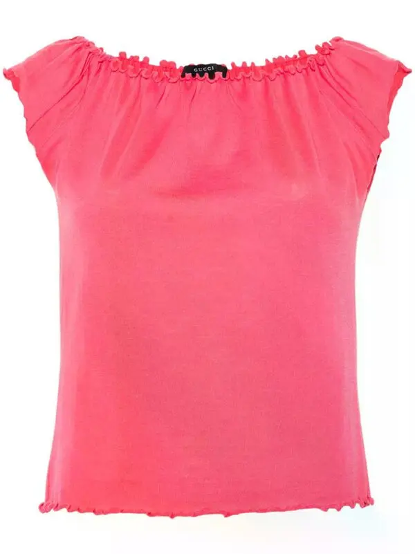 Gucci Frill Detail Wool Top - Pink