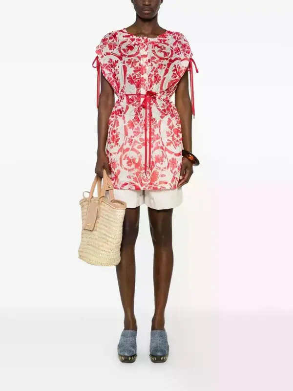 Gucci Floral Drawstring Dress
