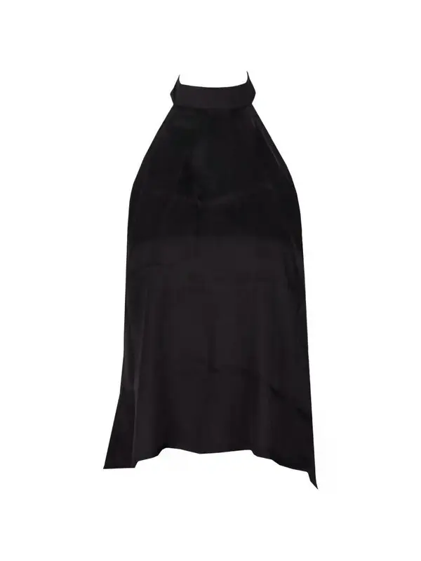 LA ROSE Halter Neck Blouse - Black