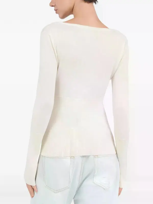Roberto Cavalli Logo Plaque Ribbed-knit Sweater