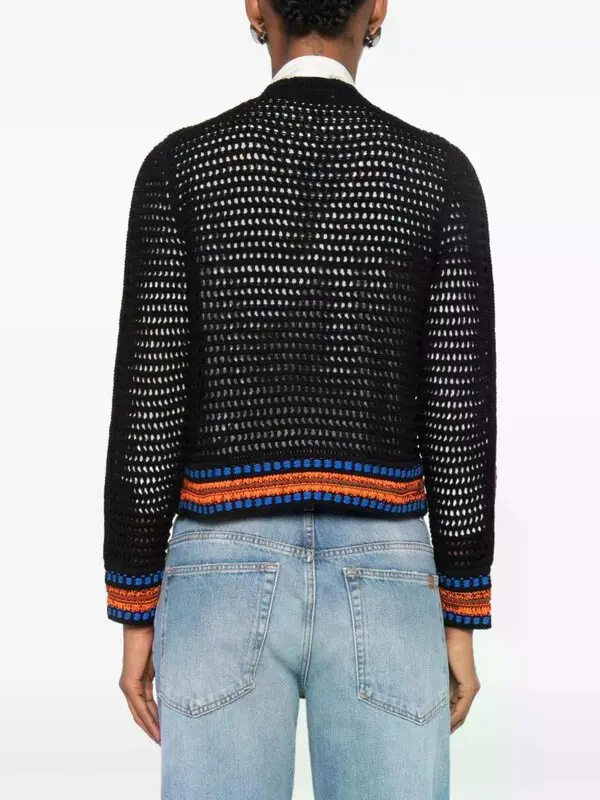Ba&sh Bianca Crochet-knit Fringed Cardigan