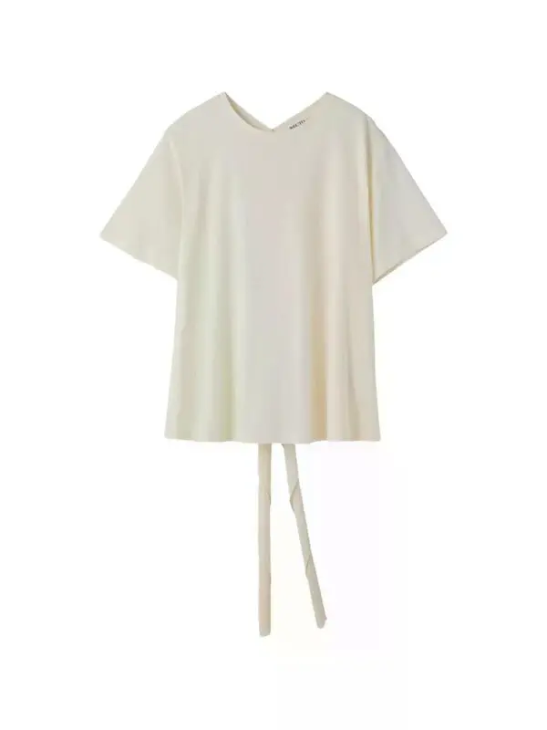 RECTO Open-back Scarf-detail T-shirt - Neutrals
