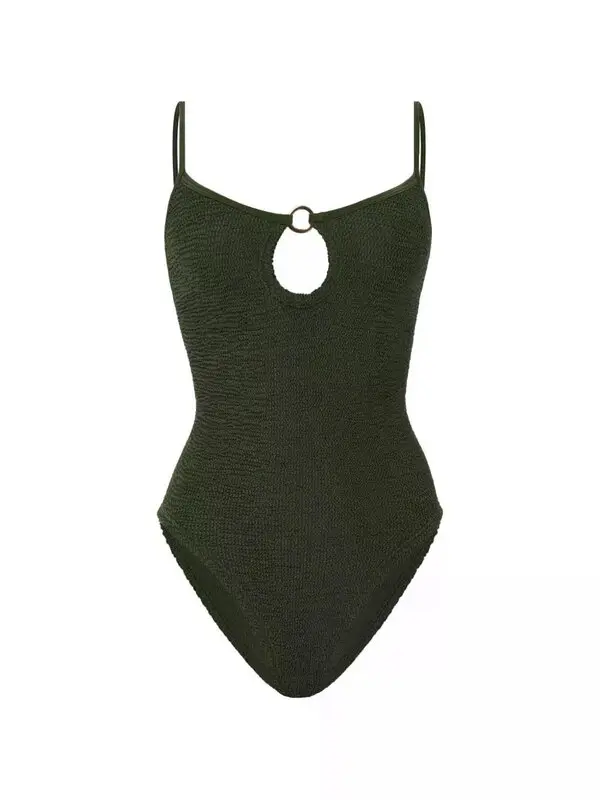 Hunza G Toni Ring-detail Swimsuit - Green