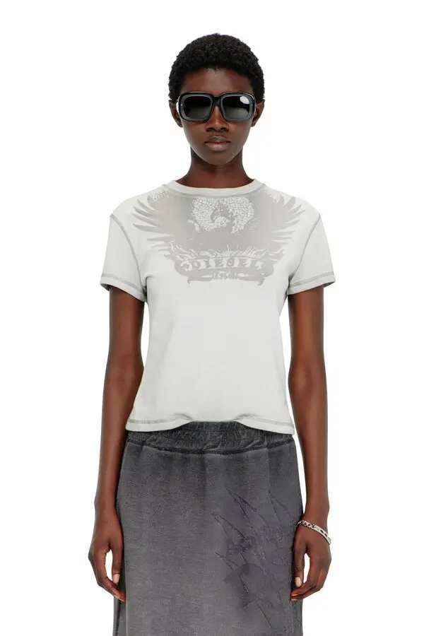 DIESEL® Fleece Midi Skirt With Dévoré Print And Drawstring Waist