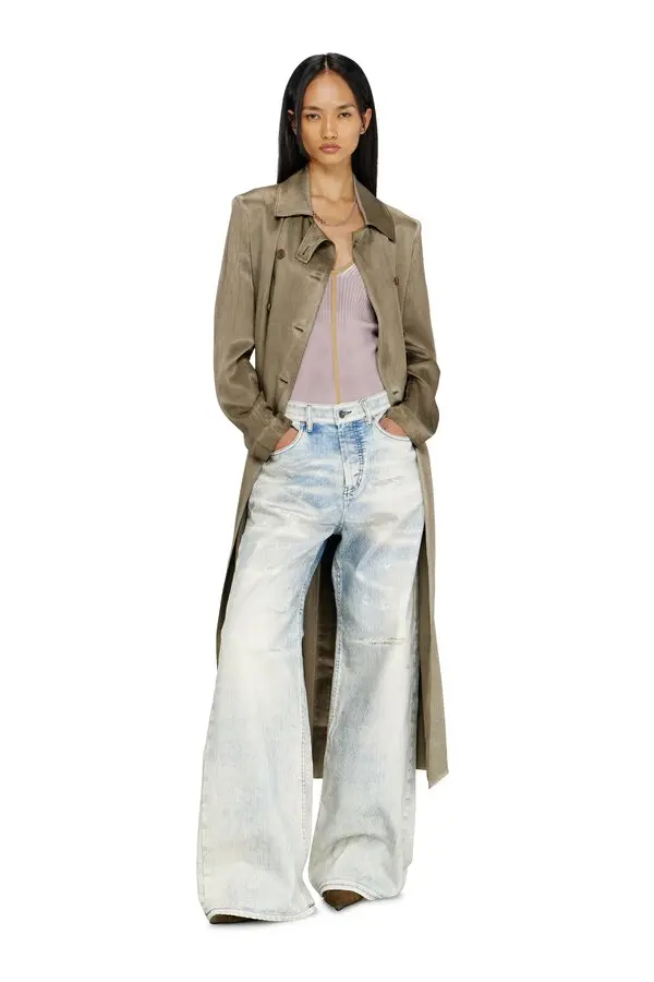 DIESEL® Trench Coat In Wrinkled Satin