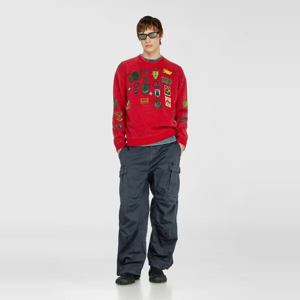 DIESEL® Wool Jumper With Printed Patches
