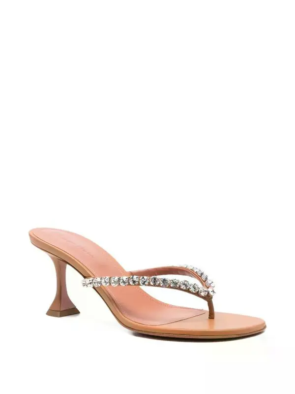 Amina Muaddi Gigi Crystal Embellished Heeled Sandals
