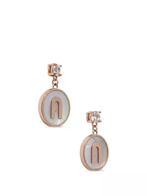 Furla Rose Tone Cubic Zirconia Stud Earrings - Pink