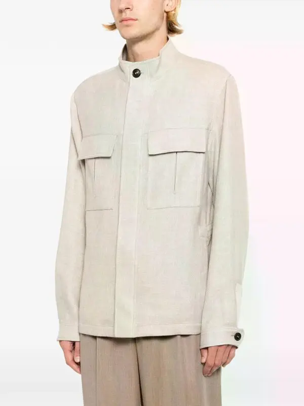 Zegna Stand-collar Flap-pocket Jacket