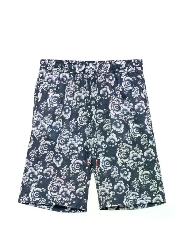 Kiton Floral-print Drawstring Shorts