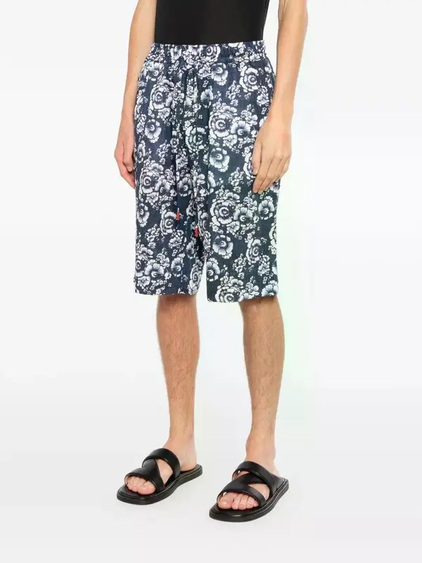 Kiton Floral-print Drawstring Shorts