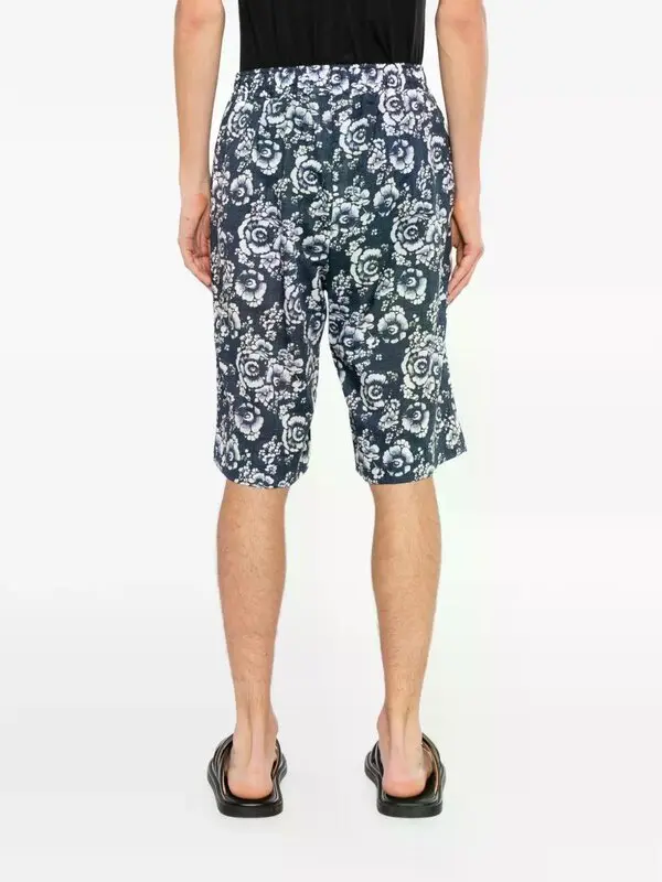 Kiton Floral-print Drawstring Shorts