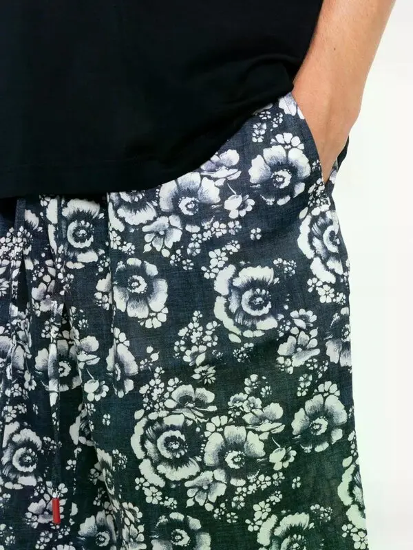 Kiton Floral-print Drawstring Shorts