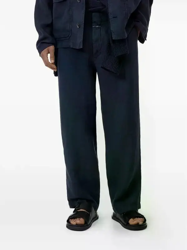 Closed Pleat-detail Linen Trousers