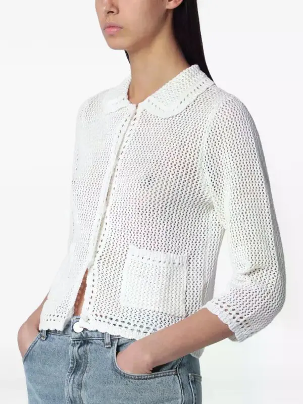 DUNST Collared Crochet-knit Cardigan