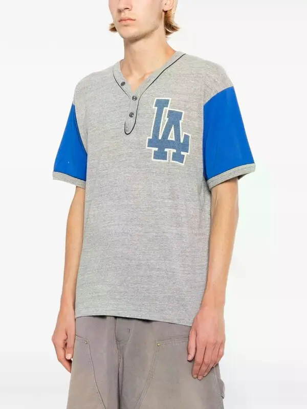 Whitesville Contrast-sleeve Henley-neck T-shirt