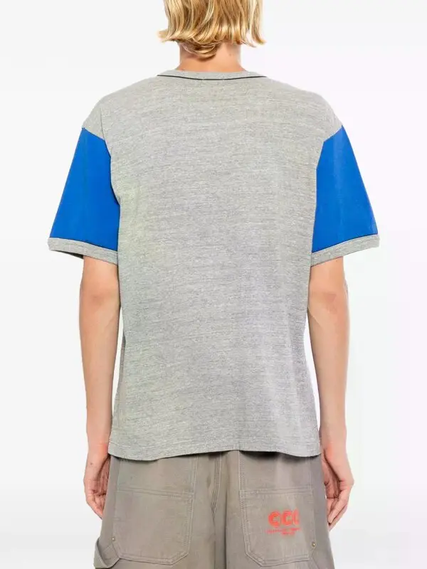 Whitesville Contrast-sleeve Henley-neck T-shirt