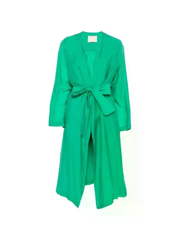 Momoni Serena Belted Herringbone-texture Coat