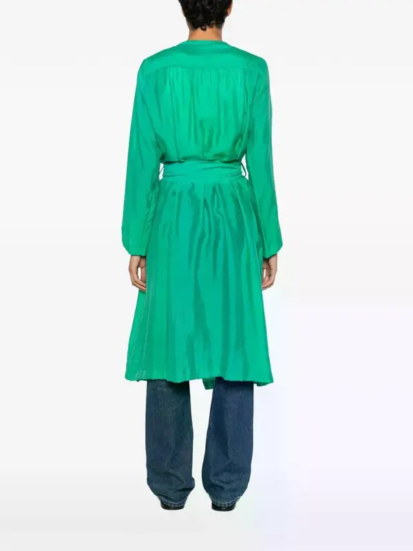 Momoni Serena Belted Herringbone-texture Coat
