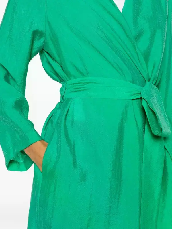 Momoni Serena Belted Herringbone-texture Coat