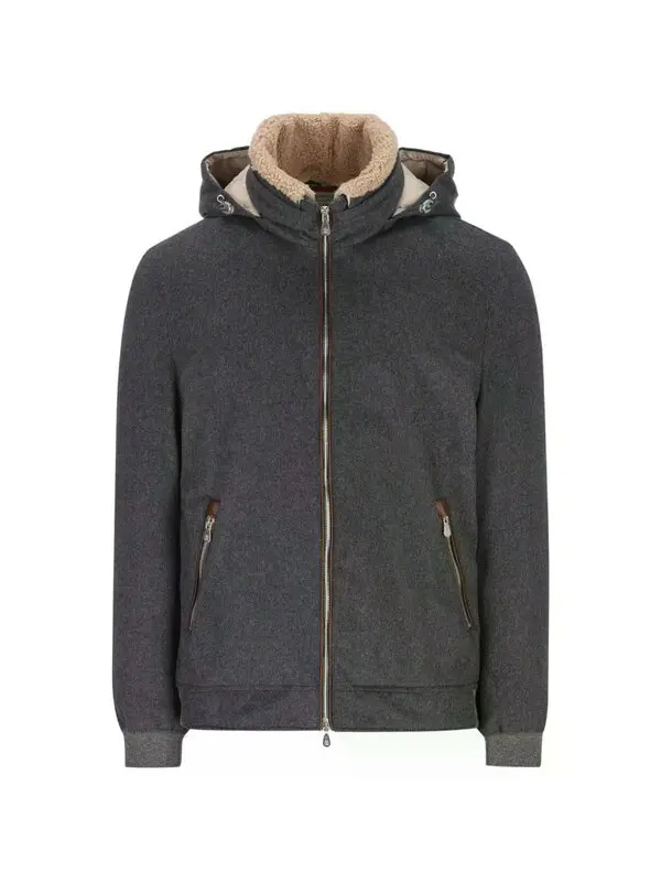 Brunello Cucinelli Hooded Wool Jacket - Grey