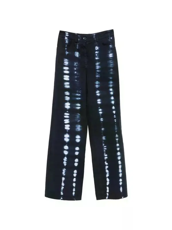 Momoni Olivina Tie-dye Wide-leg Trousers - Blue