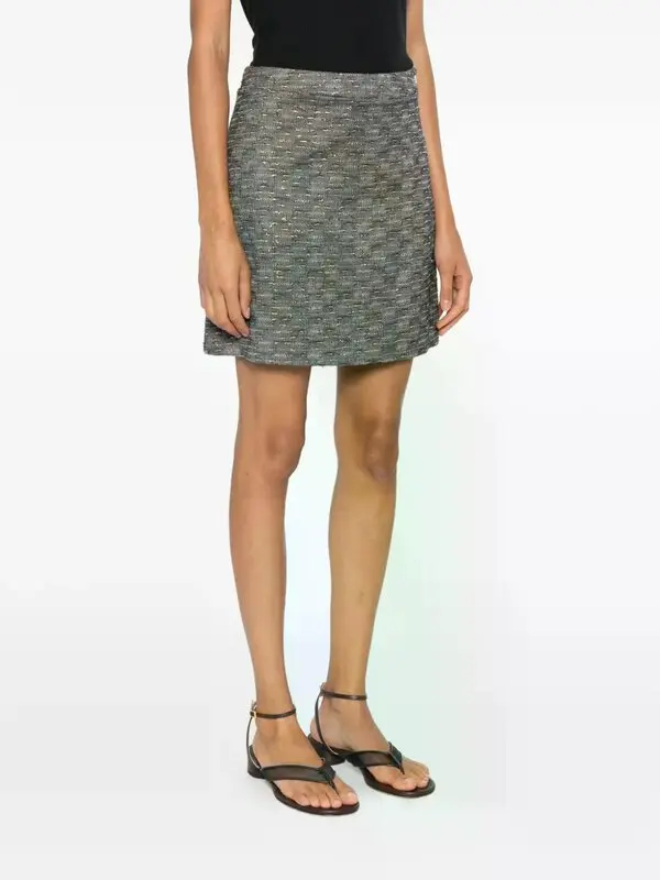Momoni Sirene Textured Metallic-thread Skirt